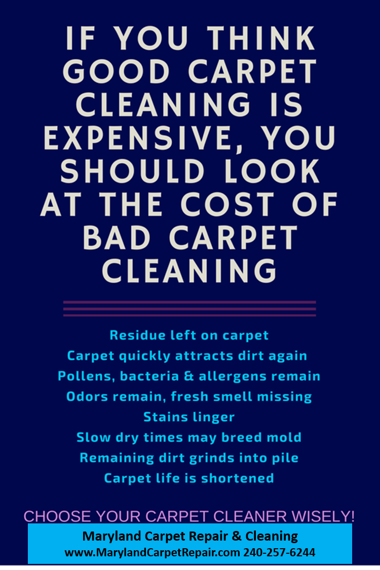 Good vs Bad Carpet Cleaning MD | Maryland Carpet Repair